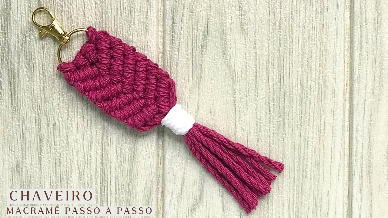 CHAVEIRO EM MACRAMÊ PASSO A PASSO PARA INICIANTES | APENAS UM NÓ # ...