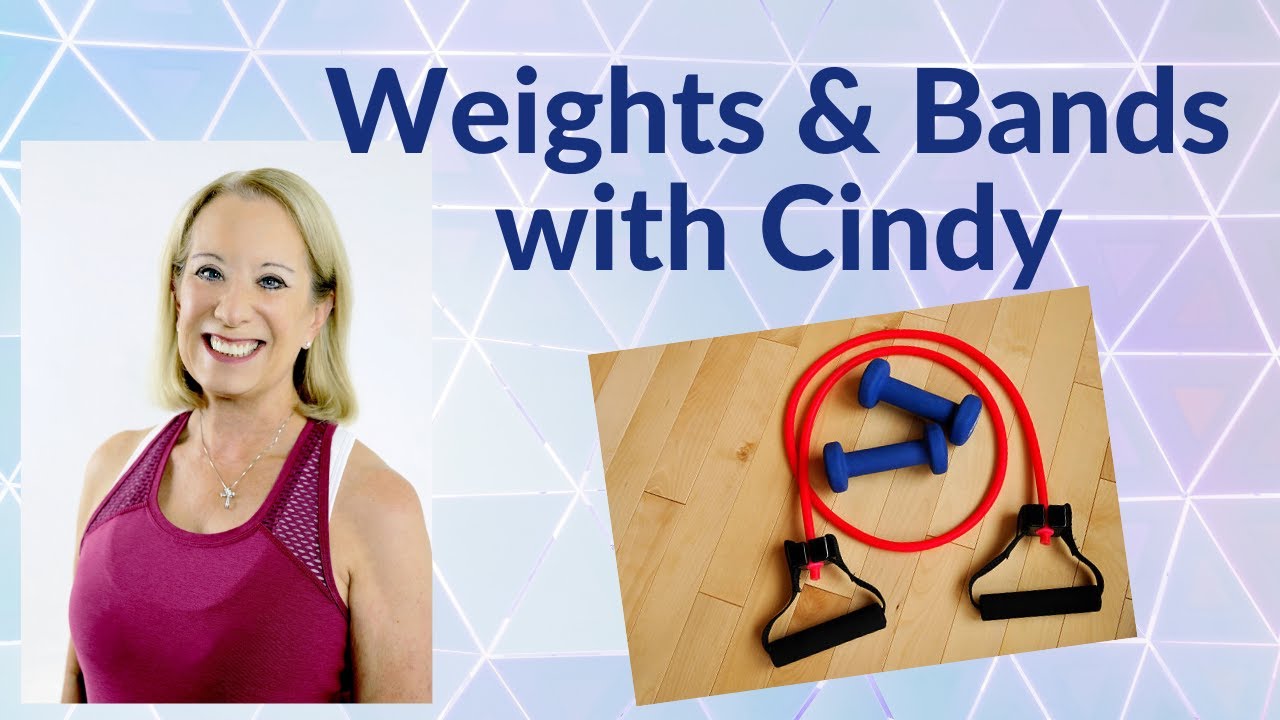 Strength Workout w/Cindy using dumbbells and elastic tubing/bands ...