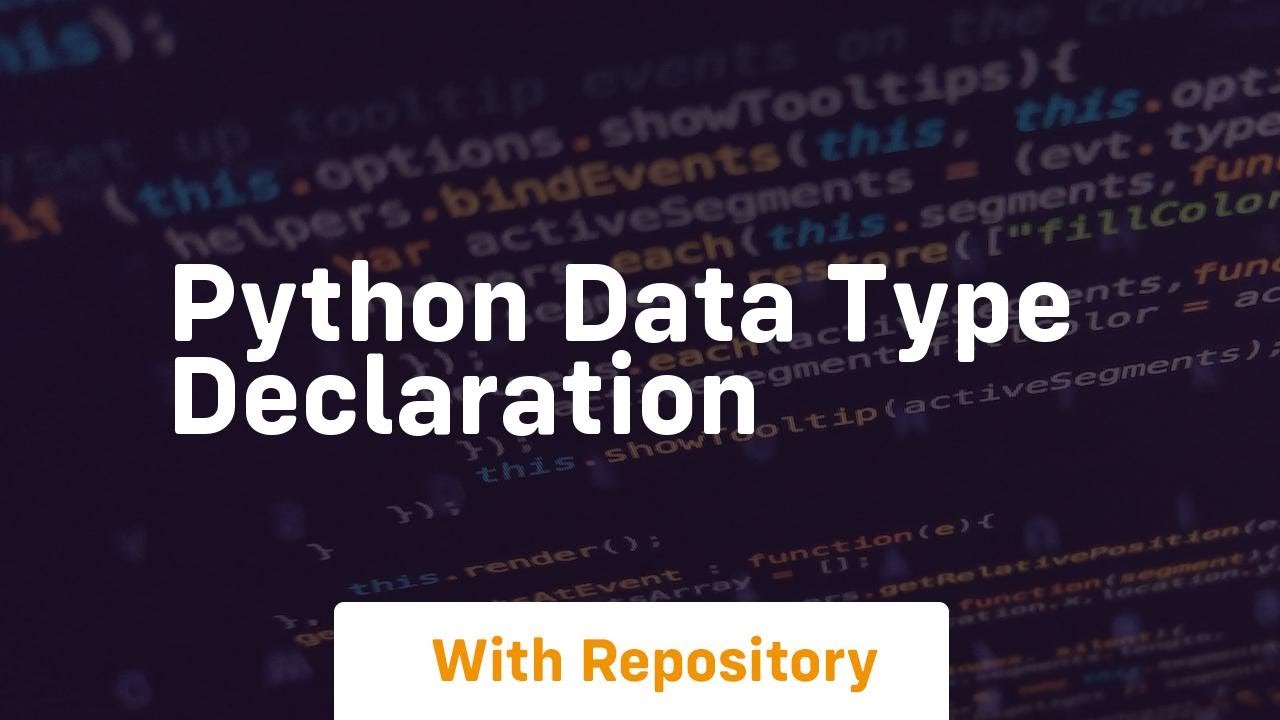 python data type declaration - YouTube