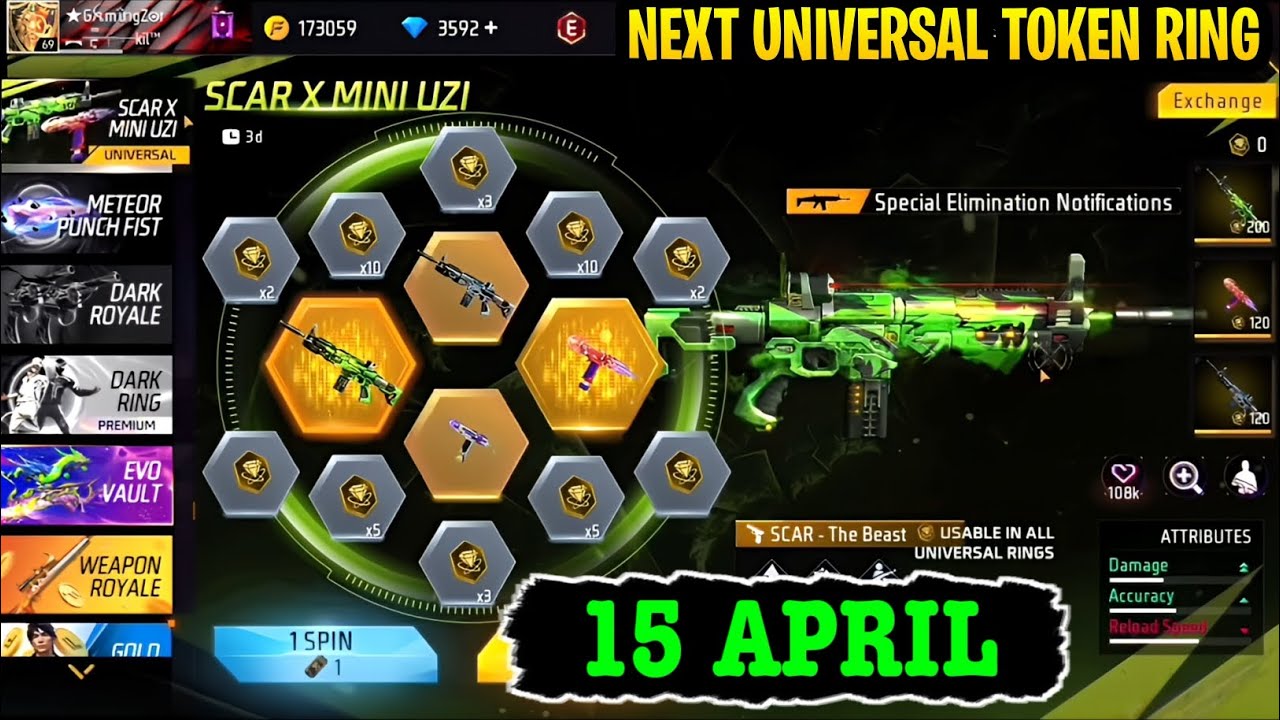 Next Universal Token Ring Event | Free Fire New Event | 15 April New ...