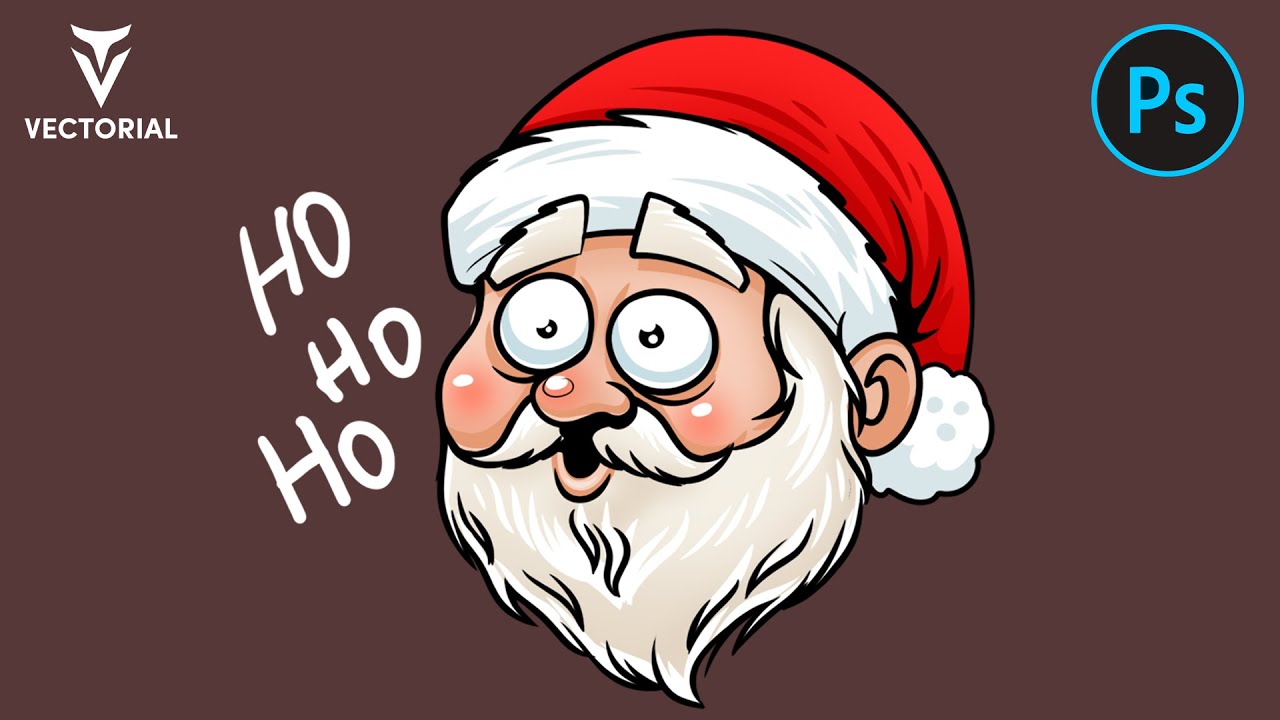 How to draw a Santa Claus in Adobe Photoshop - YouTube