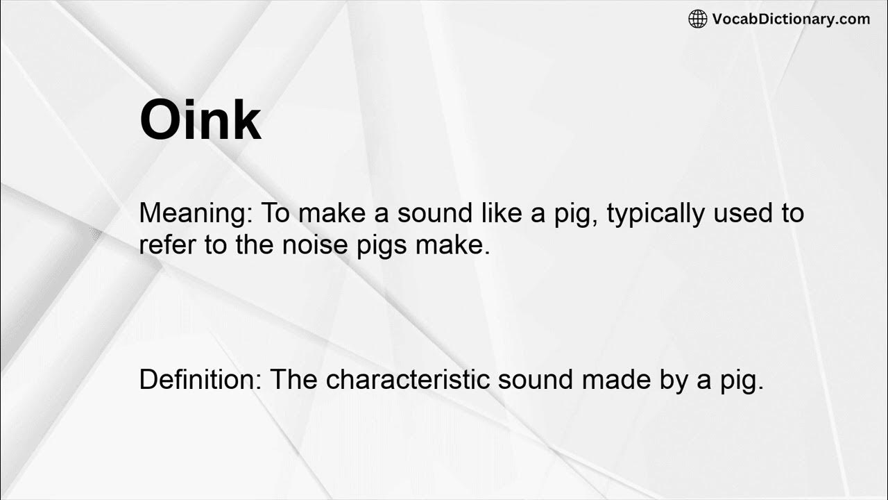 Oink Meaning - YouTube