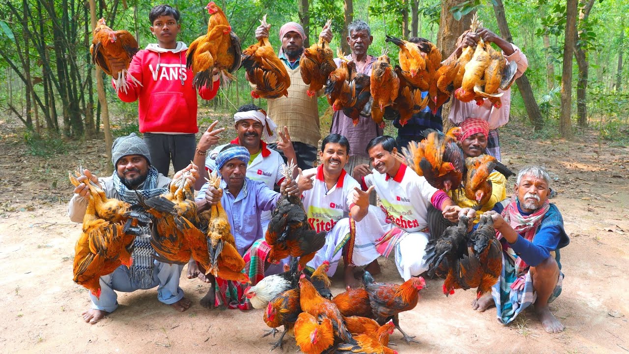 50 Kg Country Chicken cooking for village people | Deshi Chicken gravy ...