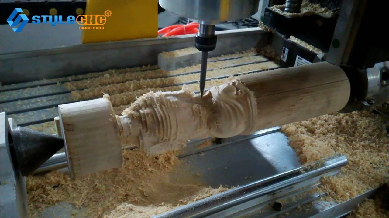 Mini 4 axis cnc router with rotary - YouTube