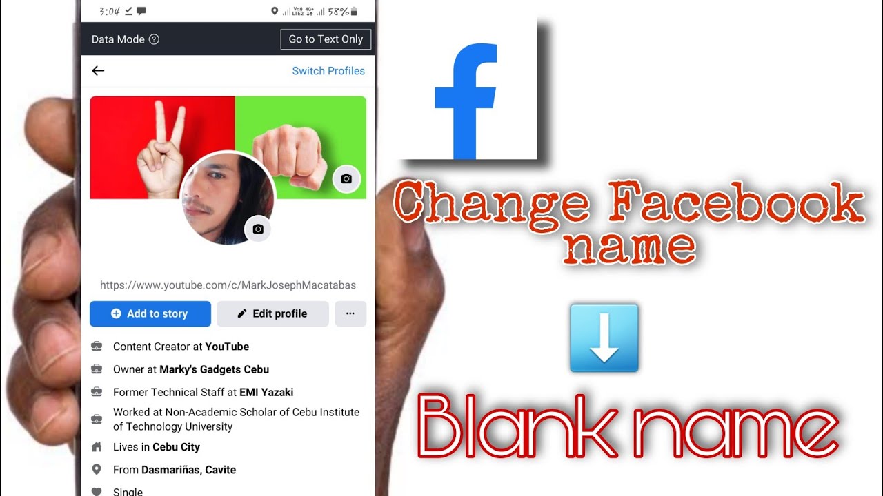 HOW TO CHANGE FACEBOOK NAME INTO BLANK NAME USING FB LITE - YouTube