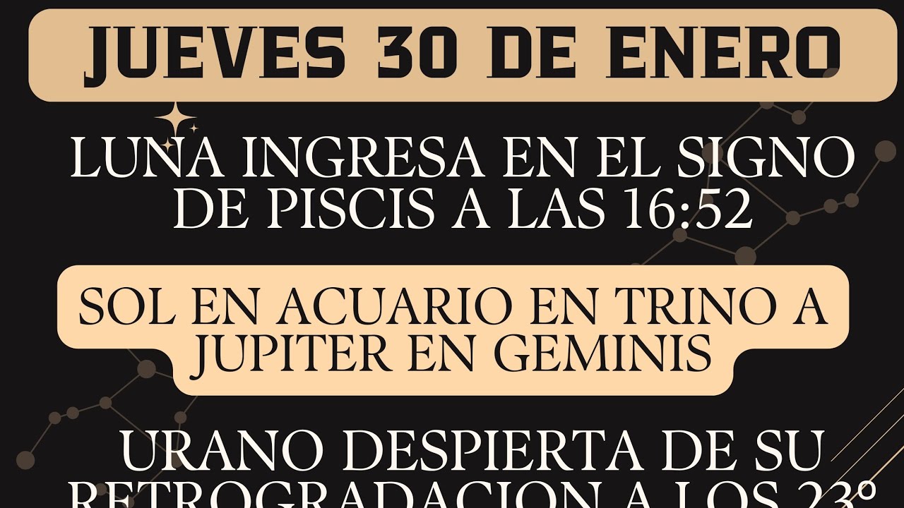 📌📆Jueves 30 de Enero. Sol en trino a Jupiter🍀. Que nos deparan los ...