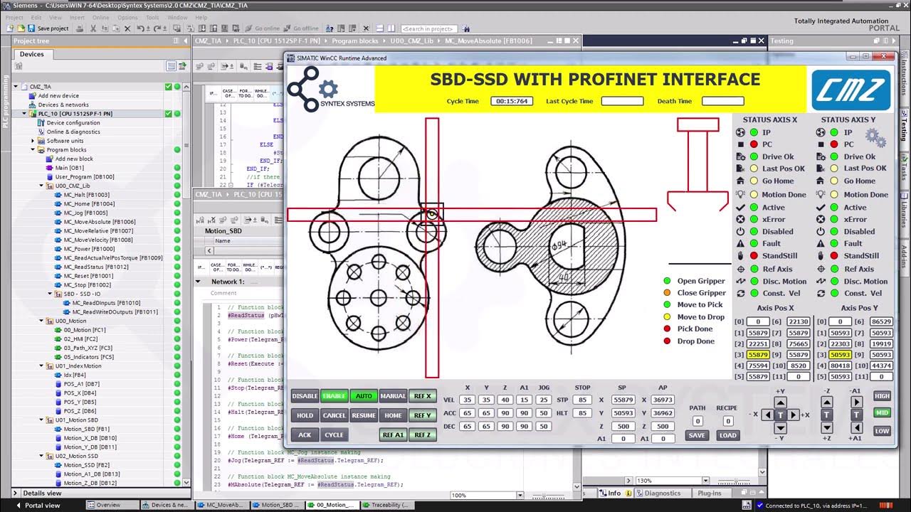CMZ SBD | CMZ DRIVE PROFINET | TIA PORTAL | MOTION CONTROL | SERVO DRIVE APPLICATION | CURSO PLC ...