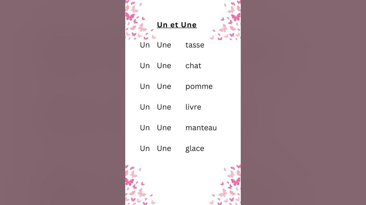 Un and Une in French #french #frenchverbs #frenchlanguage #frenchclass ...