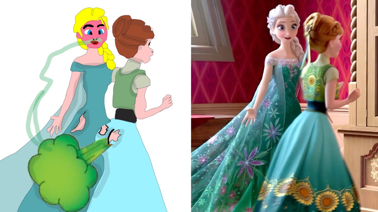 Frozen 2 Elsa song funny Drawing memes - Try not To laug - YouTube