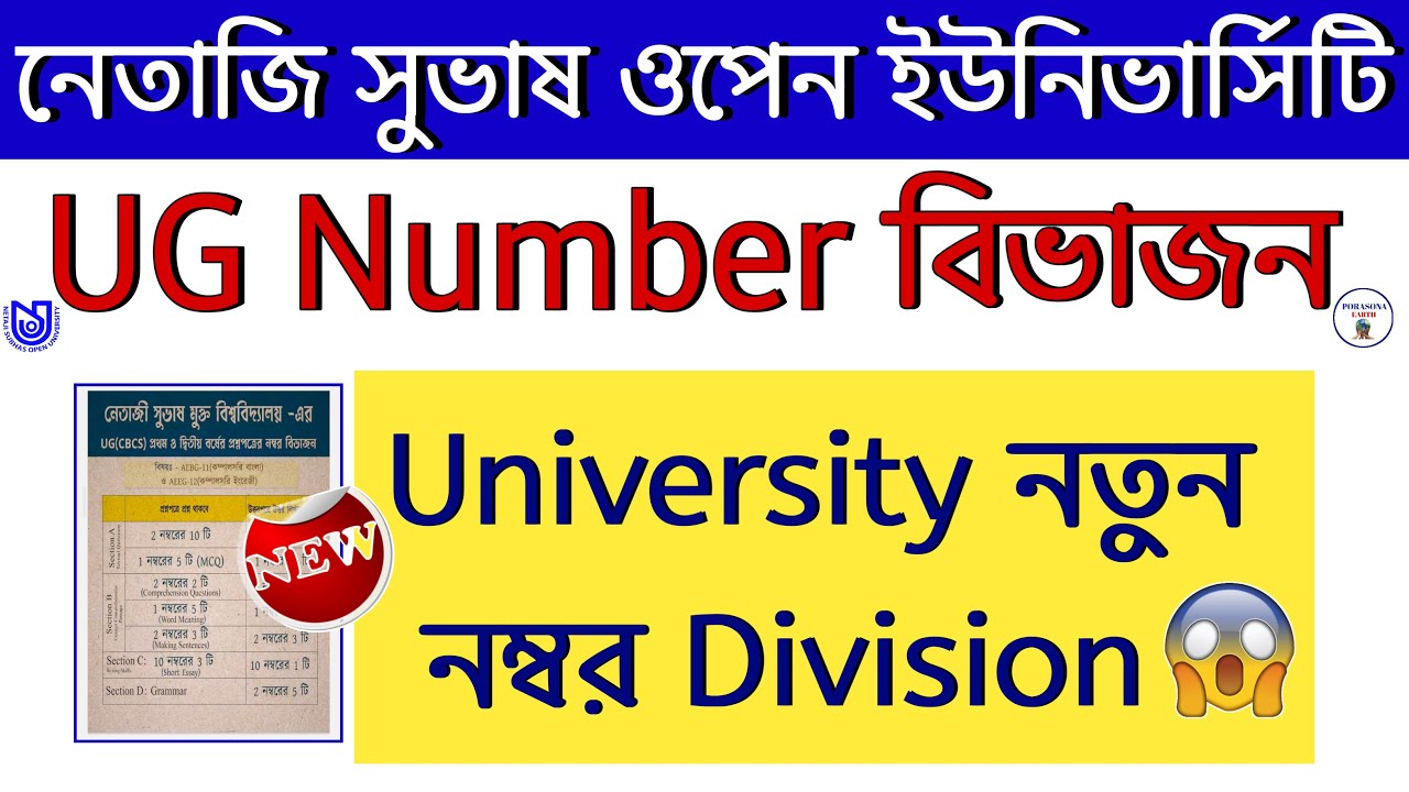 NSOU UG Number Division University Update - YouTube
