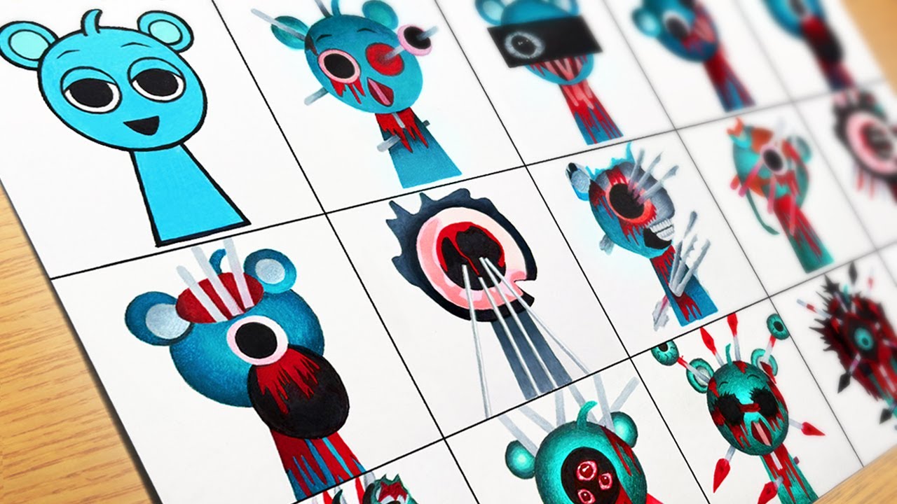 Drawing Incredibox Sprunki : Phase 1 to Phase 12 [Sky] Sprunki Mix ...