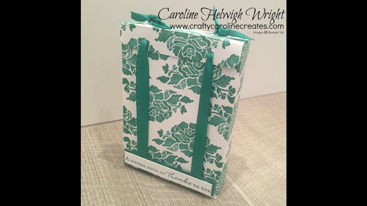 Floral Phrases Hand Stamped DSP Gift Bag - Video Tutorial using Stampin ...