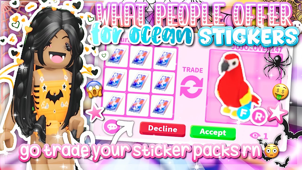WHAT PEOPLE OFFER FOR ADOPT ME OCEAN STICKER PACKS! 🌊😱💞 - YouTube