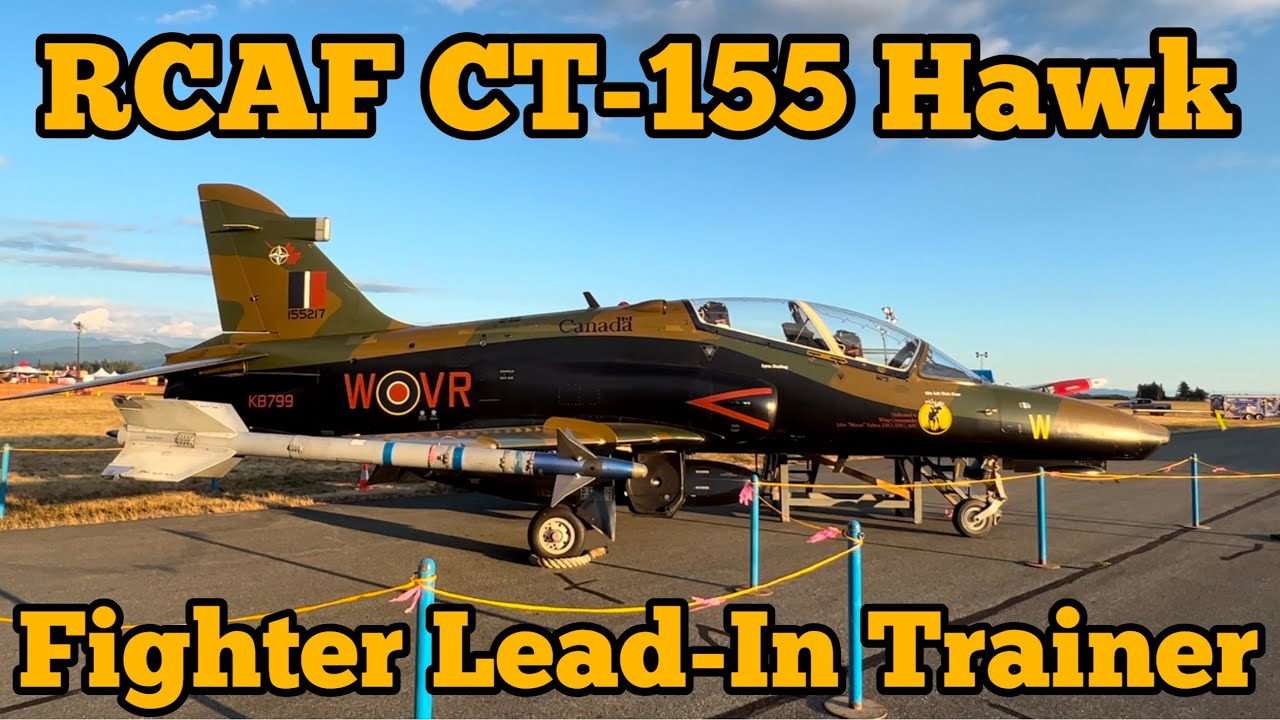Up-close walk around of a RCAF CT-155 Hawk fighter lead-in trainer ...
