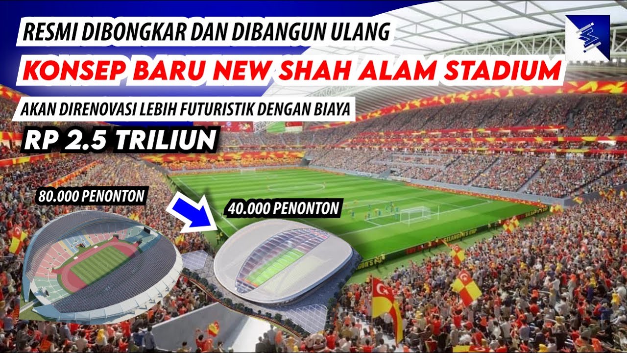 FUTURISTIK SEKALI‼️STADION SHAH ALAM RESMI AKAN DIBONGKAR DAN DIBANGUN ...