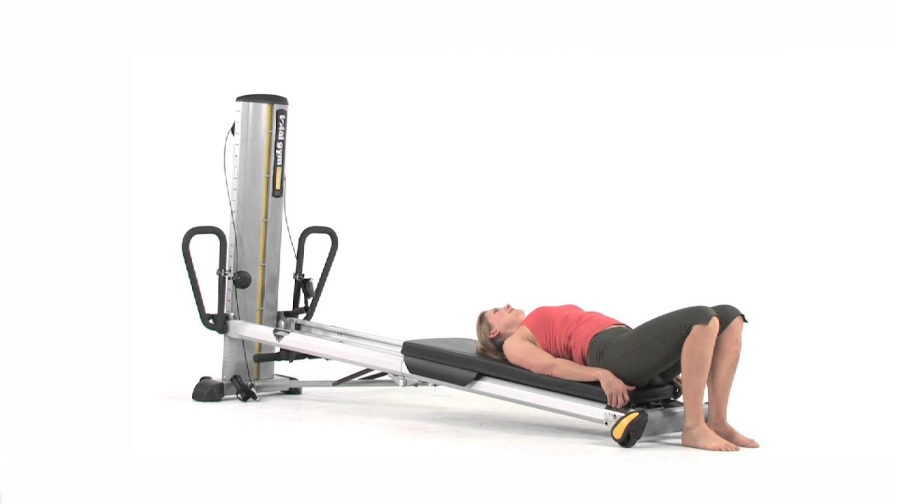 Total Gym Exercise: Pilates - Shoulder Bridge Open/Close - YouTube