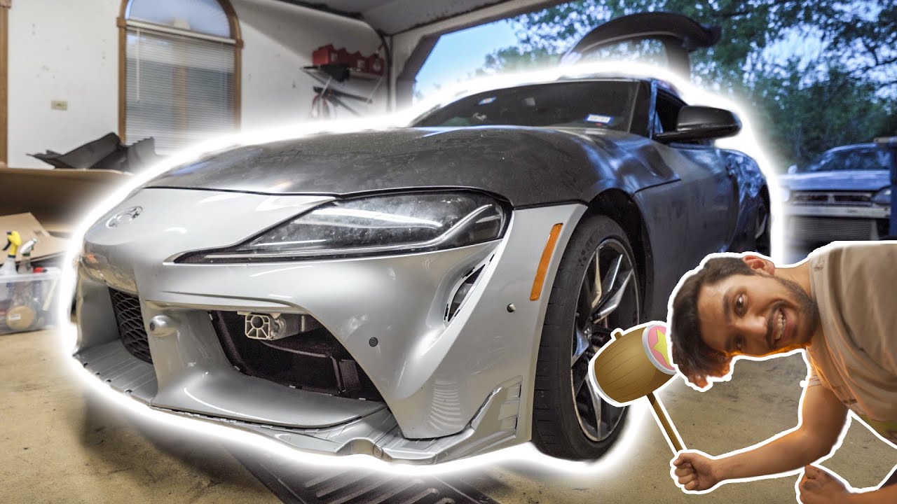 Rebuilding a Wrecked 2020 Toyota Supra EP13 - Fixing The Front End ...