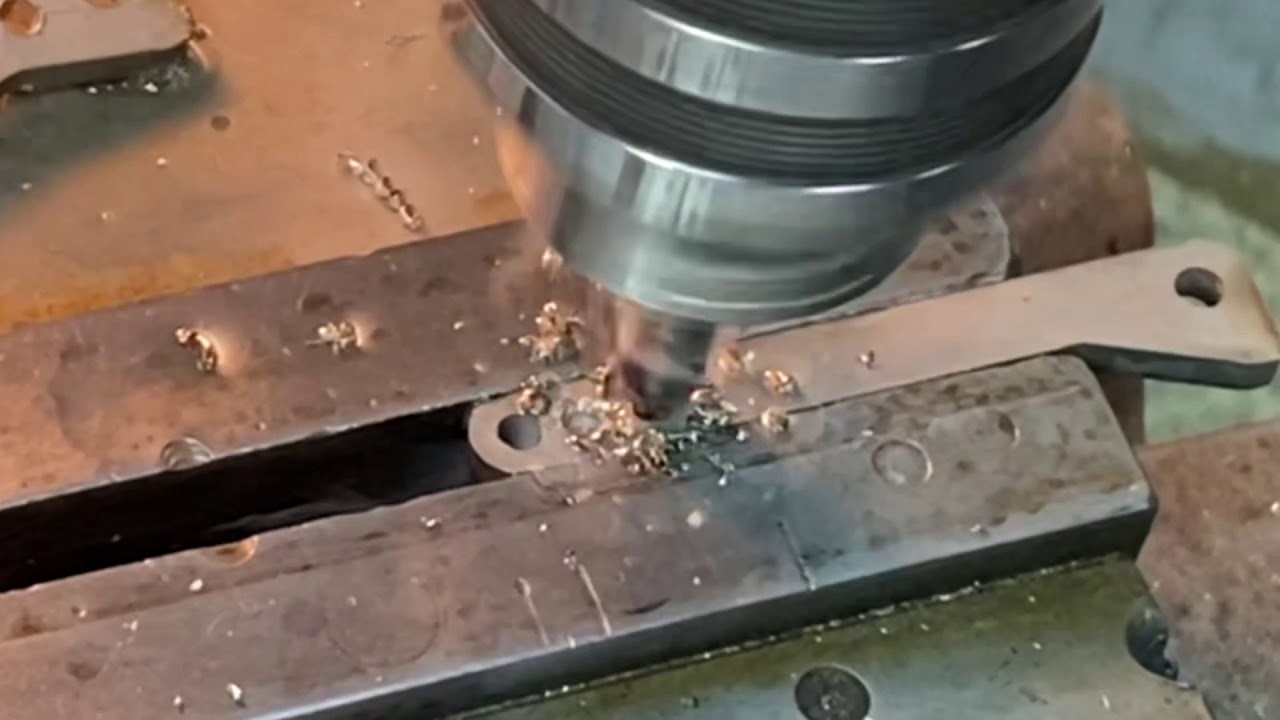 Drilling hot rod lightening holes - YouTube