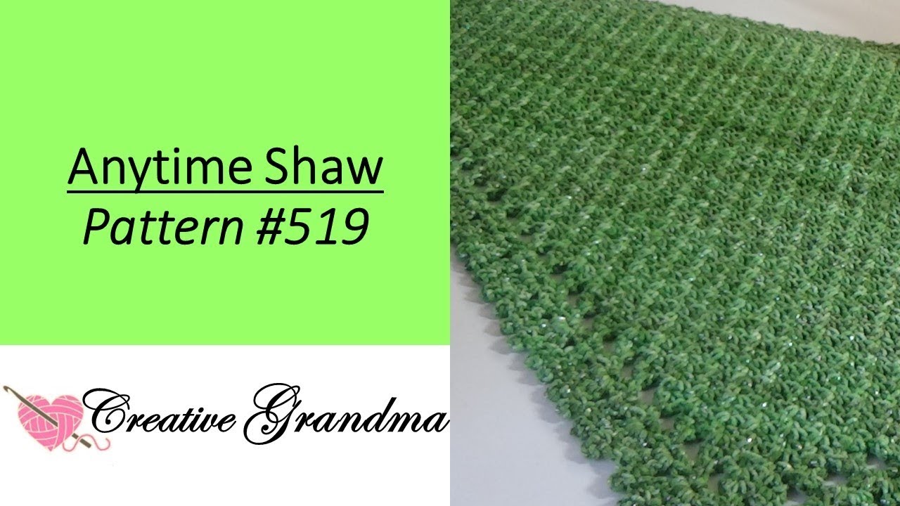 Holiday / Anytime Shawl Pattern #519 Stitch Studio by Nicole Studio Soiree - YouTube