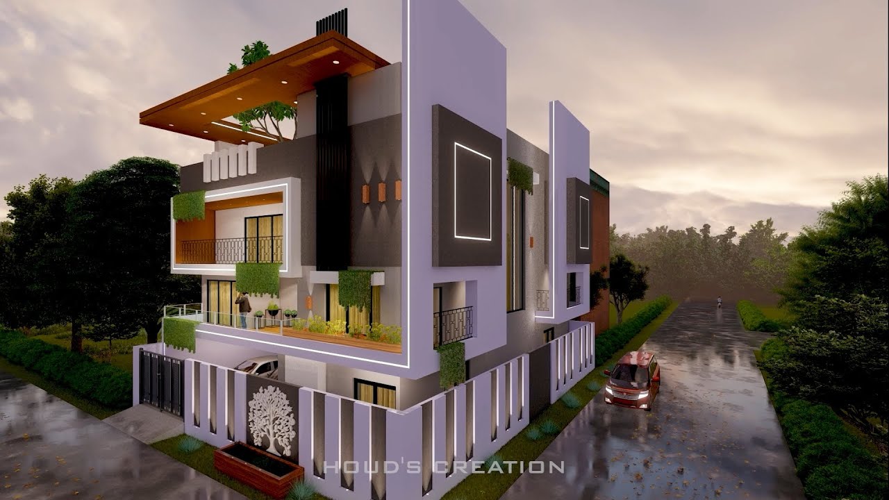 A Triplex house's exterior design animation |H.A Arch Studio | - YouTube