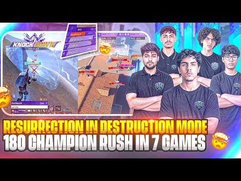RESURRECTION IN DESTRUCTION MODE💀🥶 | 180 POINT CHAMPION RUSH RULE WINNER🔥🏆 | FREE FIRE ESPORTS