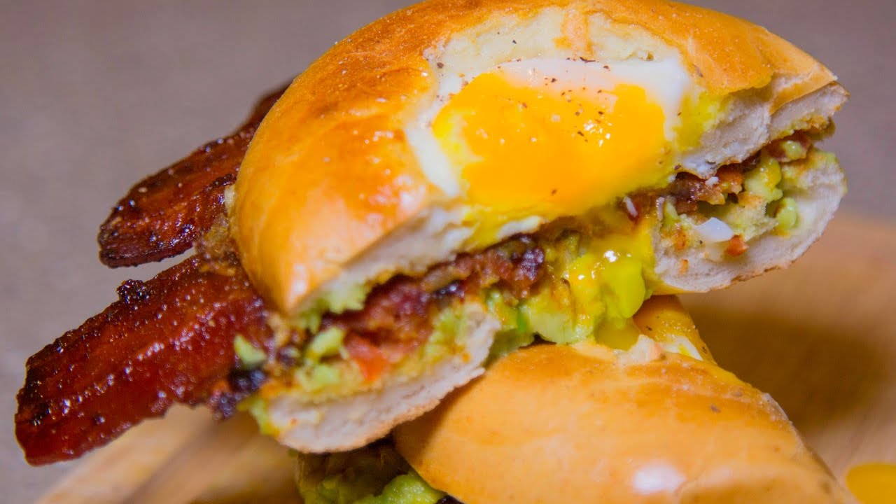 Egg in a Bagel with Spicy Bacon & Guacamole | Recipe Tester #1 | Funky ...