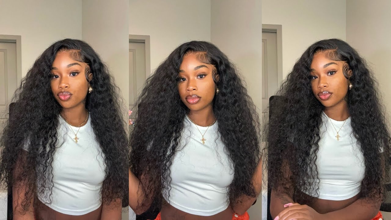 Bomb Curls!! Side Part Water Wave HD Frontal Wig Install | Beginner ...