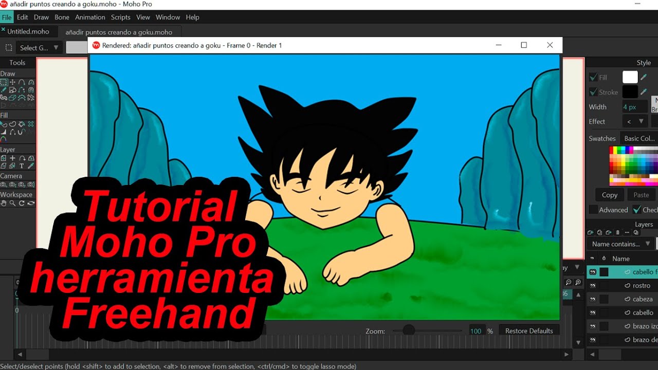 Herramienta De Free Hand Goku Parte 2. Curso De Moho Pro. clase 8 - YouTube