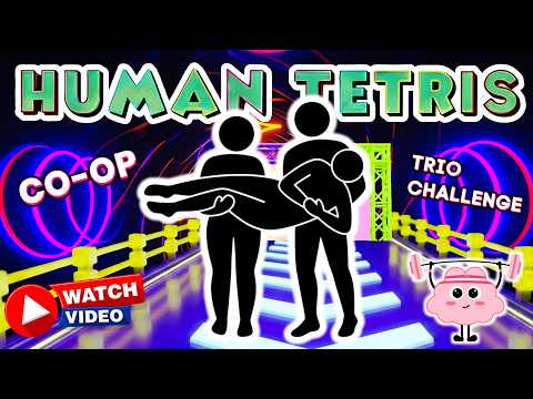 HUMAN TETRIS x 3 PLAYERS ⚡ | Interactive Reaction Game | Full Body Warm Up