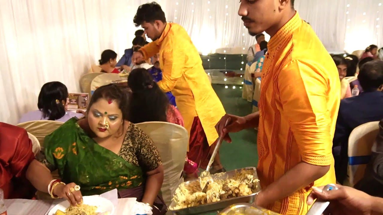" Unlimited Food " Bengali Wedding Reception Party | Mutton Biryani ...