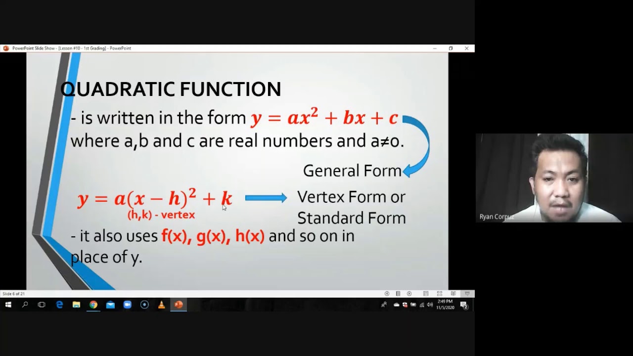 Intro to Quadratic Function: Determine if Quadratic Function or Not ...