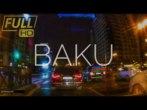 Baki Geceleri 16.07.2020 Bakü Caddeleri - Road Drive Baku  - Баку Азербайджан - DRIVING TOUR BAKU