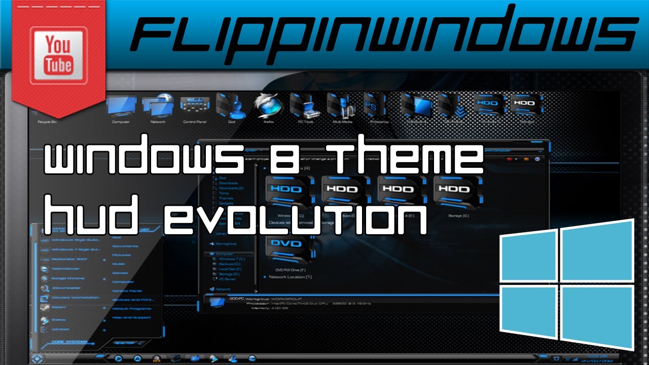 Windows 8 Theme | Hud Evolution - YouTube