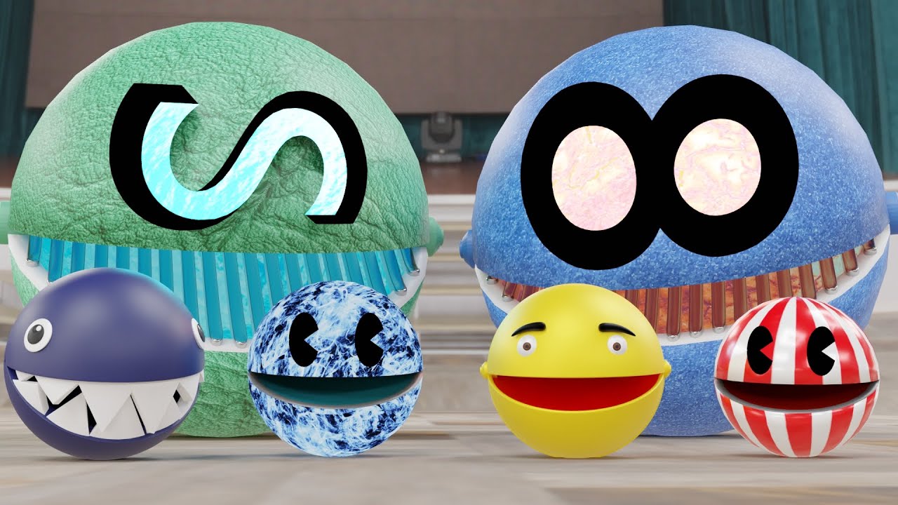 Candy Monster vs Robot Pacman & Fire-Pac (Mr.Pac-Man 3D battle #5 ...