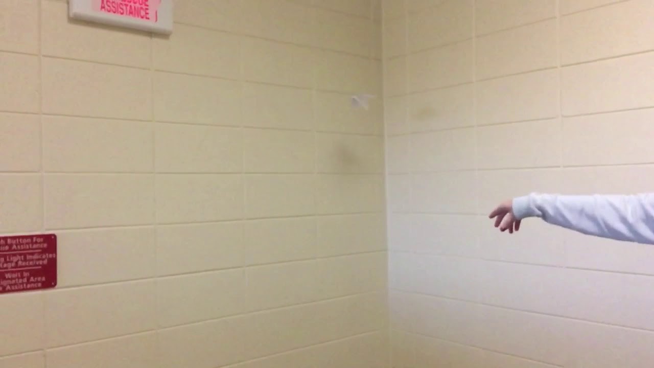 Paper airplane hitting wall - YouTube