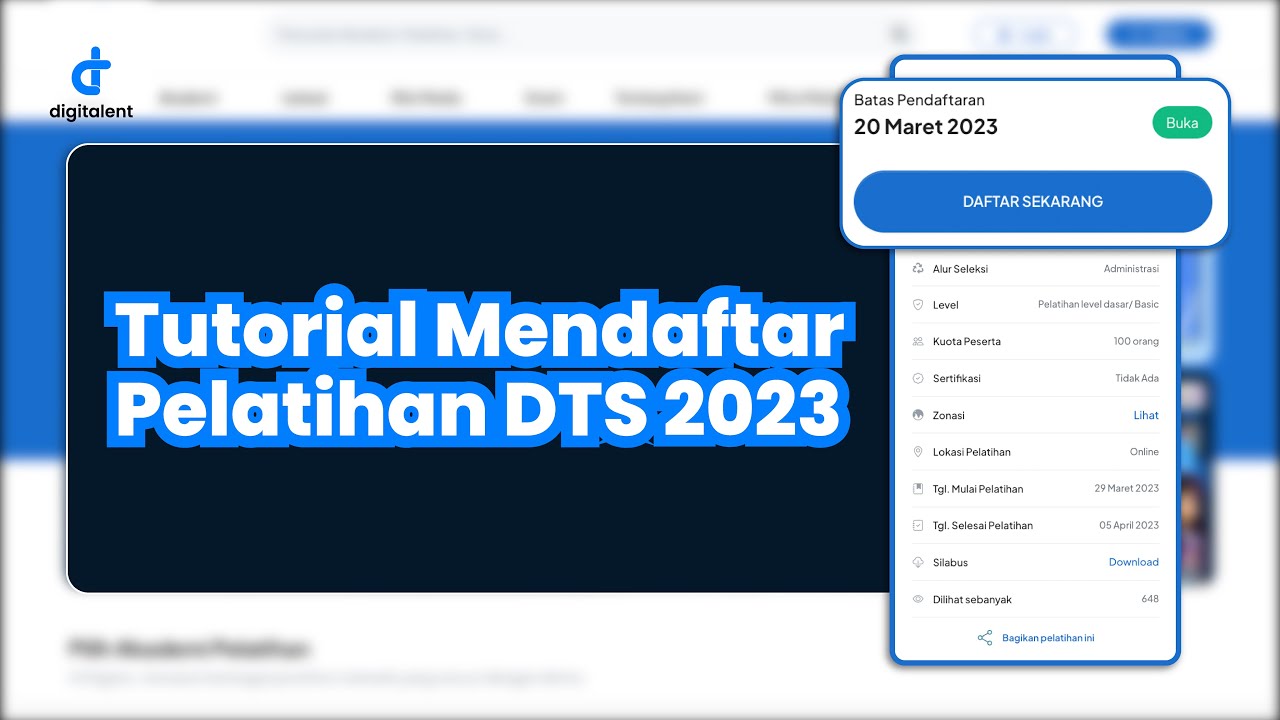 Tutorial Mendaftar Pelatihan DTS 2023 - YouTube