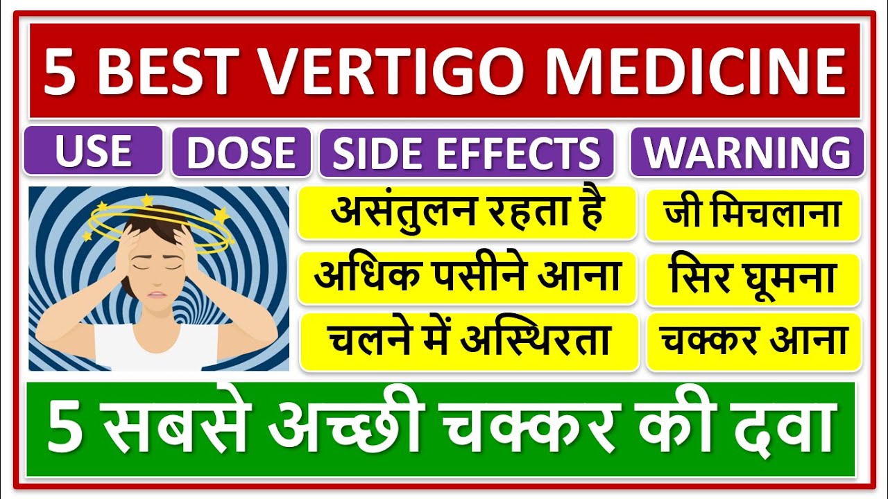 5 BEST VERTIGO MEDICINE, 5 सबसे अच्छी चक्कर की दवा, सिर घूमना, USE ...