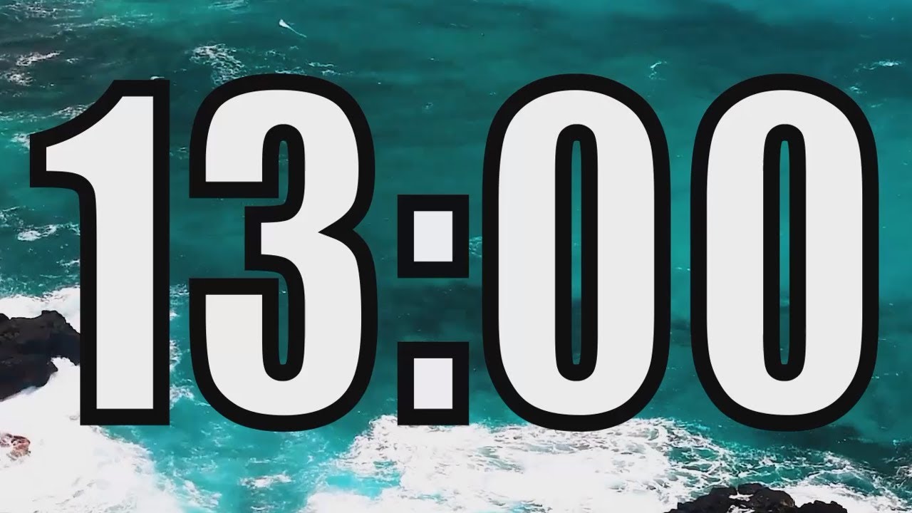 13 minute timer with Calm and Soft Music and sea in the background ...