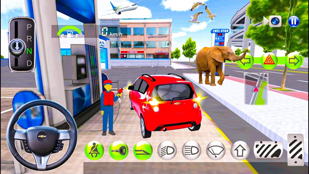 Super Red Mini Car Funny Gas Refuel Driving Gameplay - 3D Driving Class ...