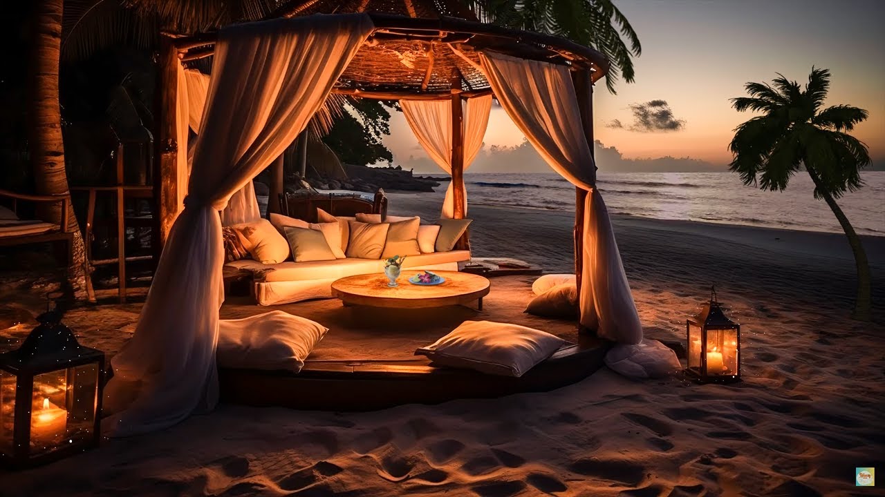 Sunset Ambience with Calm Beach Waves & Nature Sound | Beautiful Beach ...