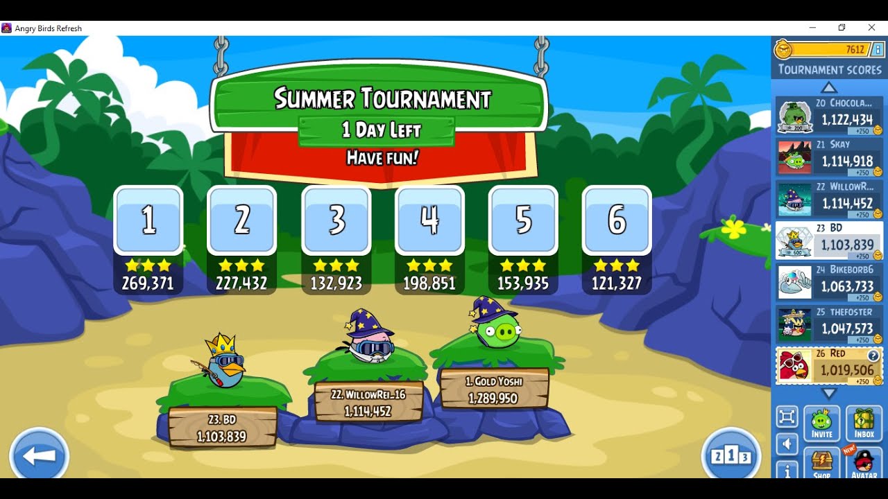 Angry Birds Refresh: Tournament #24 (w/o Powerups) - YouTube