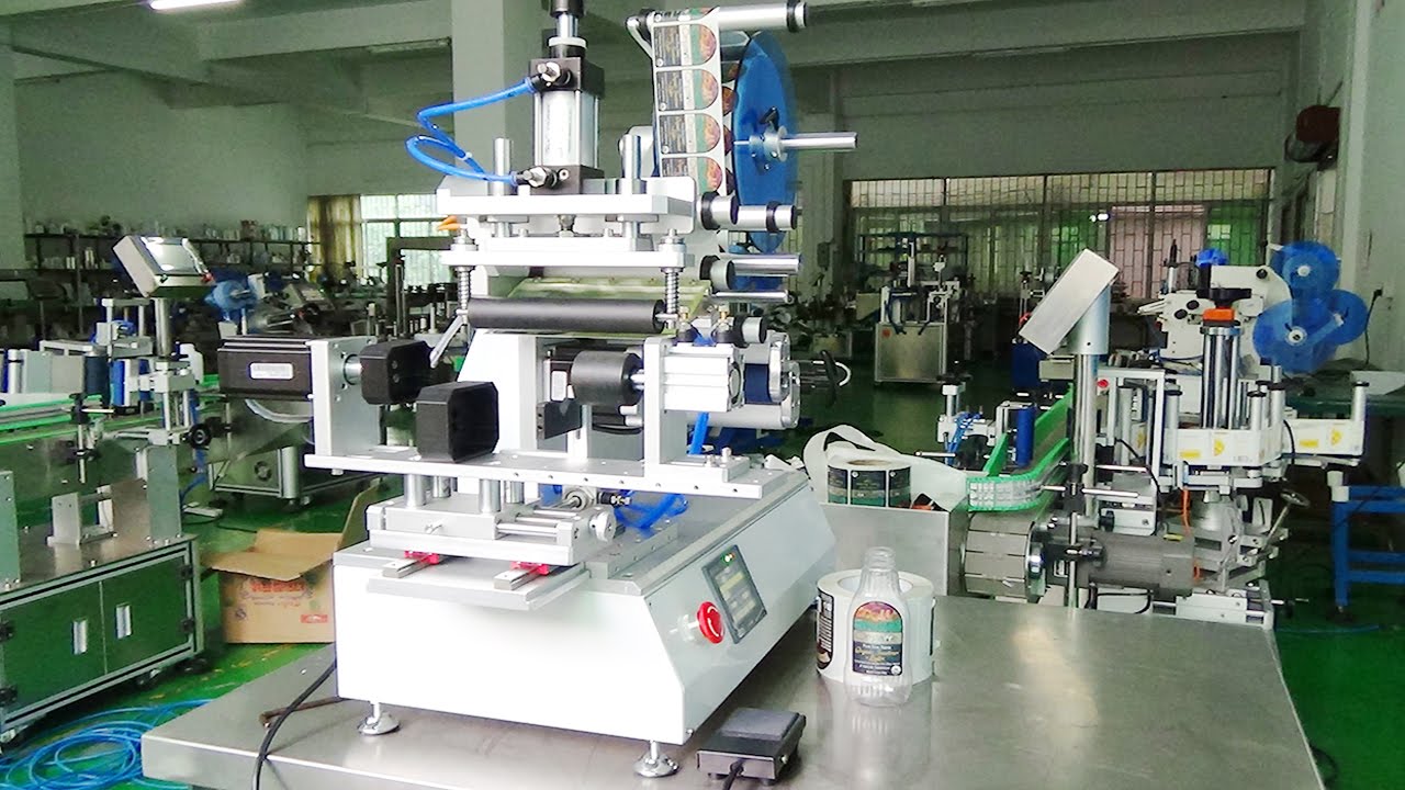soft flat bottles rolling labeling machine semi automatic botellas ...