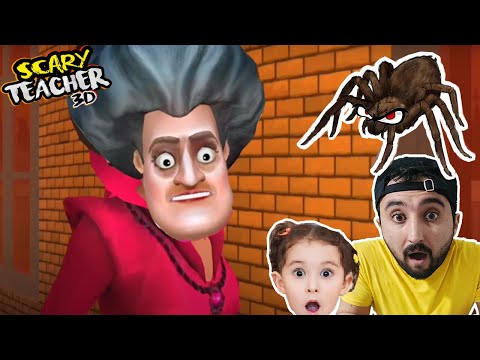 SCARY TEACHEAR ÖRÜMCEK SALDIRDI 😱 SCARY TEACHER 3D OYNUYORUZ! BAHAR VE BANU ALYA | OYUNA GEL