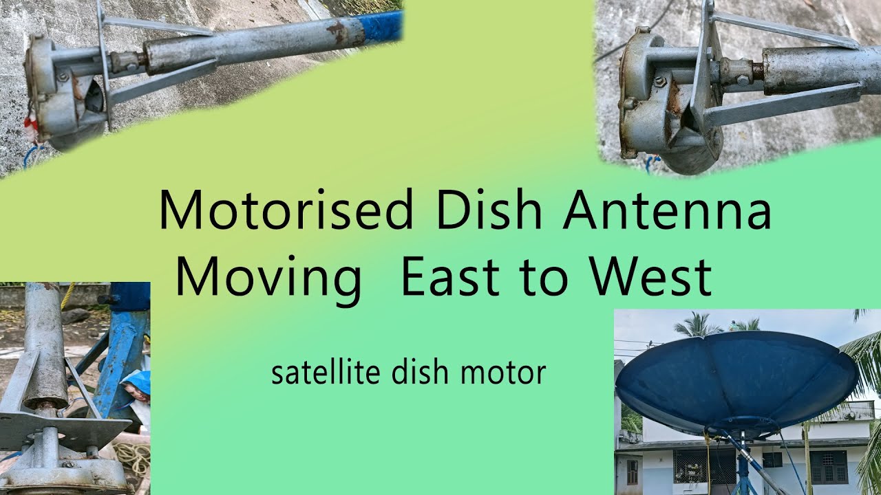 Motorised dish antenna, moving east to west, - YouTube