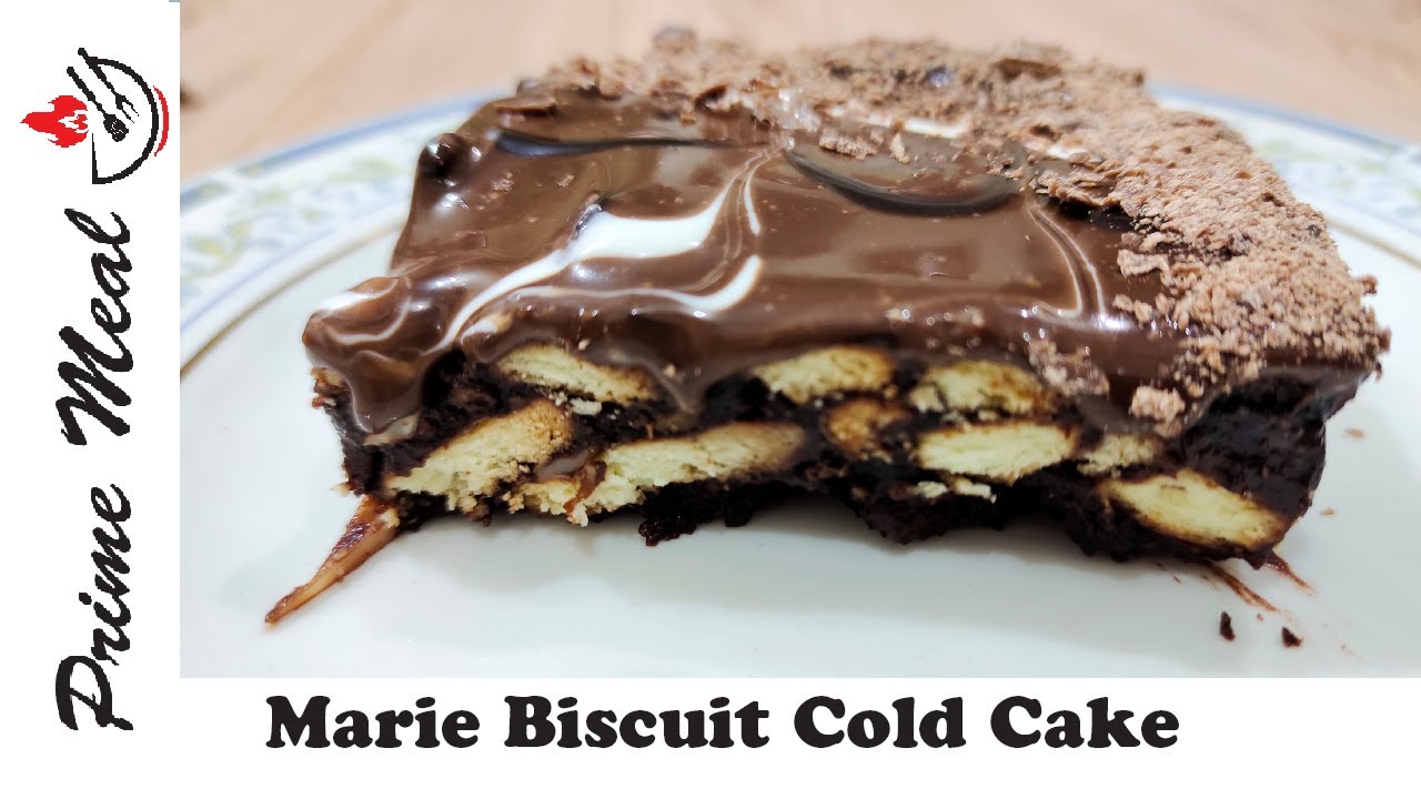 No Bake Chocolate Biscuit Cake | Marie Biscuit Cold Cake Recipe By ...