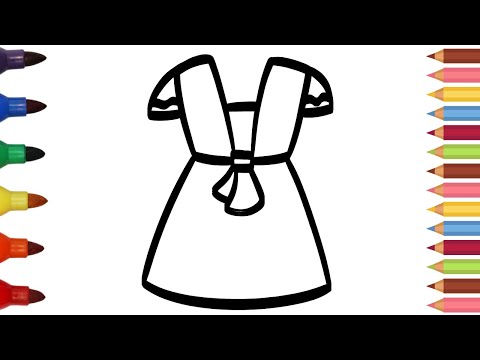 How To Draw Cute Dress Drawing,Painting & Coloring For Kids and Toddlers_🌈🎨