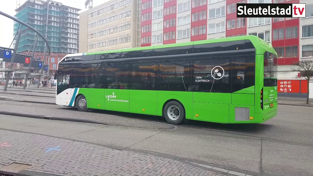 2019 02 22 Eerste full electric bus van Ariva in Leiden - YouTube
