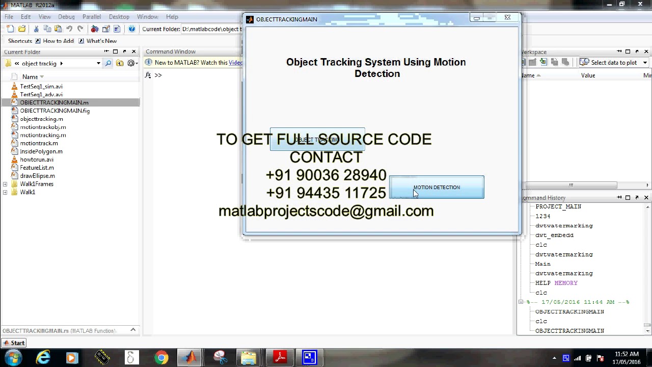 Object tracking using motion detection system matlab projects code - YouTube