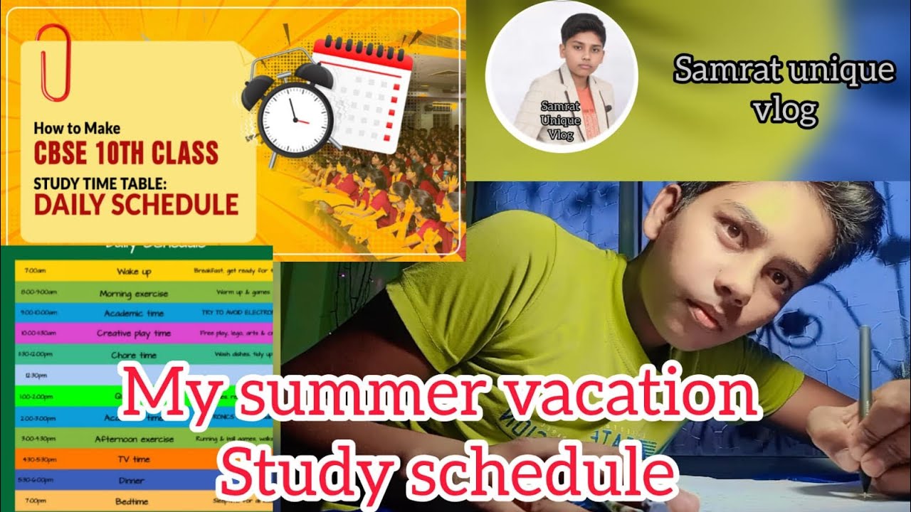 My summer vacation study schedule vlog class 10th study time table # ...