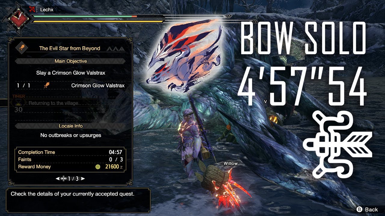 [MH:Rise] Valstrax Bow Solo 04'57"54 (30sec Video) - YouTube